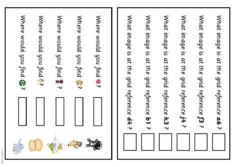 Grid Reference Activites By Coastal Classes Tpt