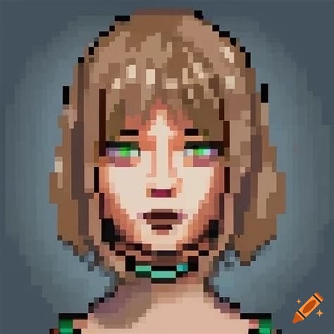 Pixel Art Young Man With Flowing Brown Hair Eyebags On Craiyon