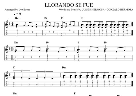 Llorando Se Fue La Lambada Arr Leo Baeza By Ulises Hermosa Sheet Music For Ukulele At Sheet
