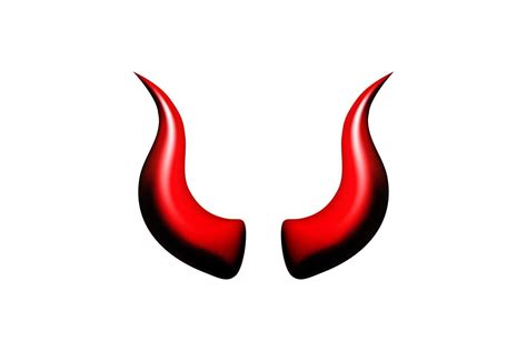 Set Of Red Demon Or Devil Horns Halloween And Carnival Symbol Evil