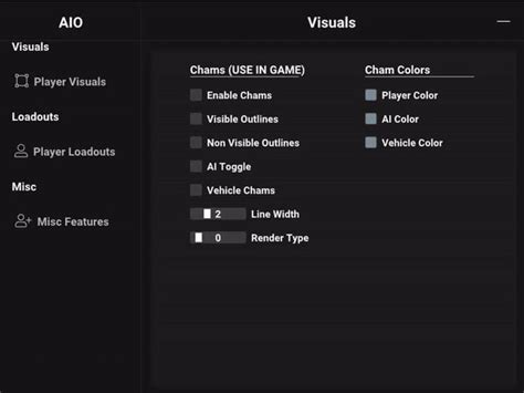 Visuals Visuals Chams Use In Game Cham Colors Ais Player Visuals