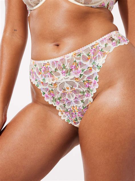 Savage Not Sorry Lace Thong In Multi And White Savage X Fenty Netherlands