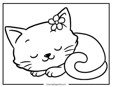 Cute Kitten Coloring Pages Free Pdf Printables Coloring Pages Hq