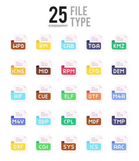Premium Vector 25 File Type Flat Icon Pack Vector Illustration