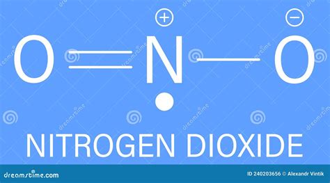 Nitrogen Dioxide No2 Air Pollution Molecule Free Radical Compound Also Known As Nox Skeletal