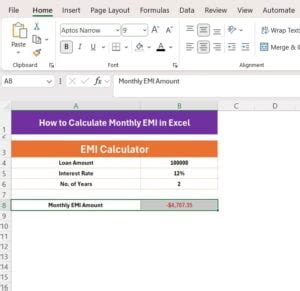How To Calculate Monthly EMI PMT Function In Excel With Examples PK An Excel Expert