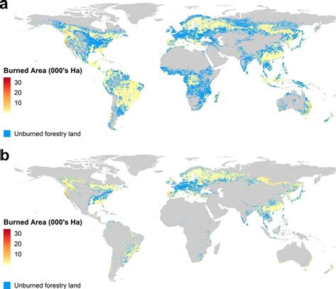 Spatially Explicit Global Map Of Timber Producing Forest Burned In Each Download Scientific
