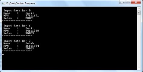 ragil vr 46 contoh program array menginput data mahasiswa pada c