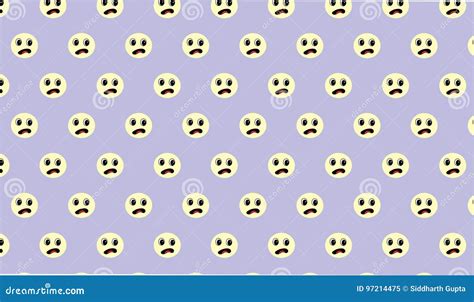 Simple Modern Abstract Blue Sad Face Pattern Stock Vector
