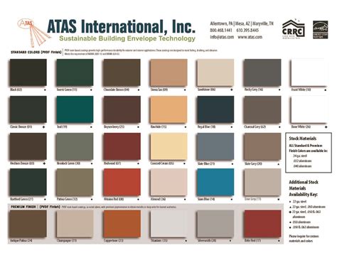 Color Charts Universal Metal Systems