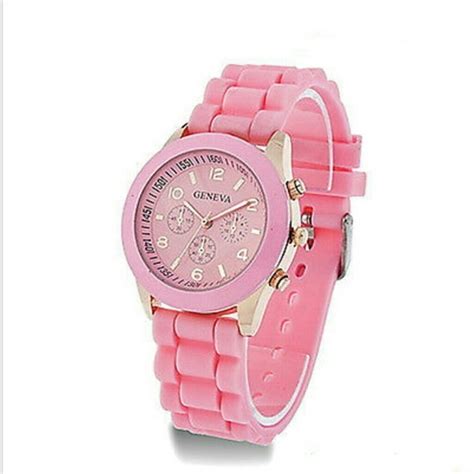 Accessories Pink Geneva Silicone Watch Nwot Poshmark