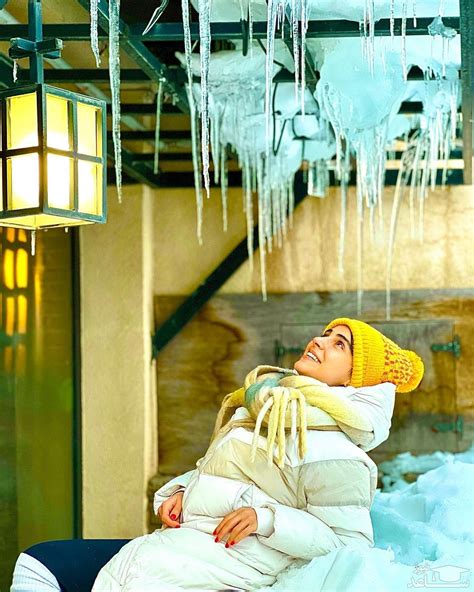 لاله مرزبان با قندیل هایی از یخ و استایل زمستانی عکس