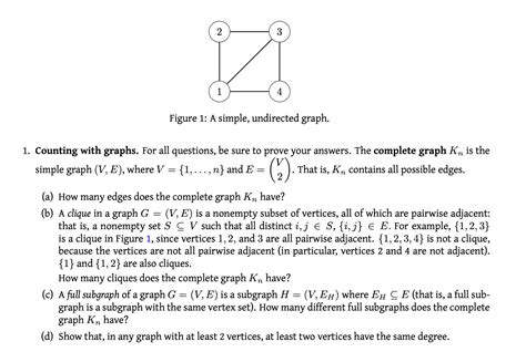 Solved Figure A Simple Undirected Graph Counting Chegg