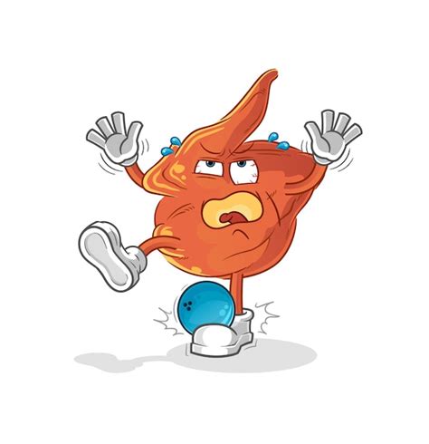 Premium Vector Chicken Wing Hiten By Bowling Cartoon Cartoon Mascot