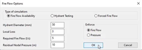 Performing Fire Flow Analysis In Infoworks Ws Pro Running Fire Flow
