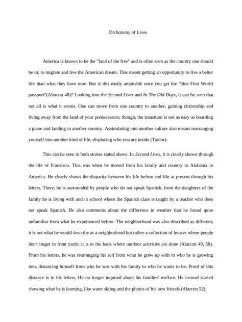 Final English Comparative Analysis Essay Pdf