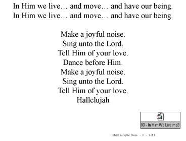 In Him We Live And Move And Have Our Being Presentation Free To View
