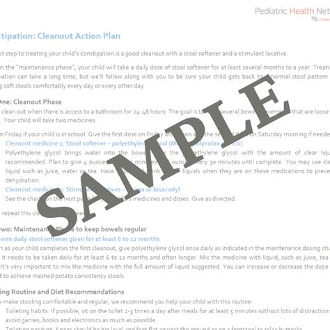 Clinical Support Tools Constipation Pediatric Health Network