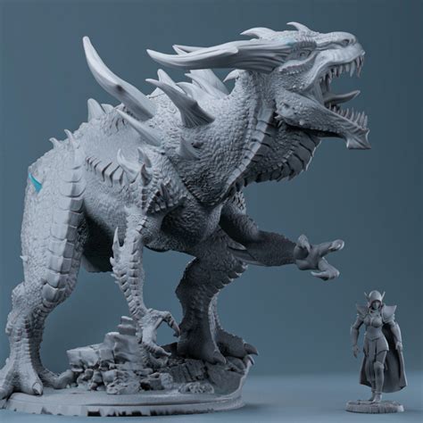 3d Printable Dragon Rex Kaiju By Dinoworld