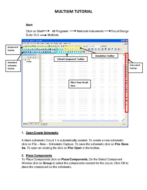 Multisim Tutorial Multisim Tutorial Start Click On Start All Programs National Instruments