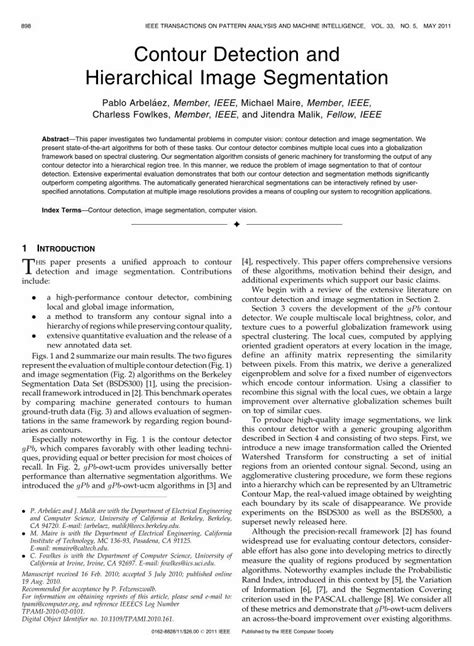 Pdf Contour Detection And Hierarchical Image Segmentation Dokumentips