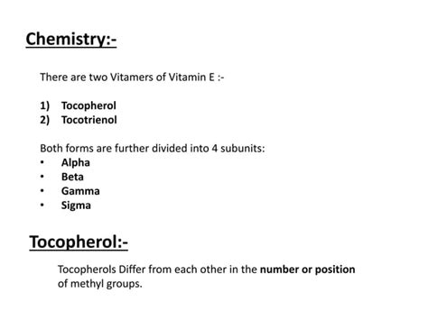 Vitamin E Tocopherol Pptx