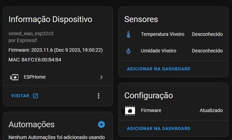 Sensor DHT Xiao Esp C seeed studio ESPHome Fórum Home Assistant Brasil