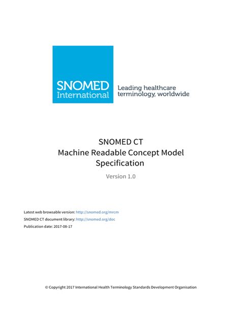 Snomed Ct Machine Readable Concept Model Pdf Metadata Information