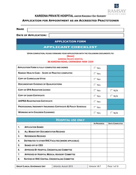 Application For Appointment As An Accredited Practitioner