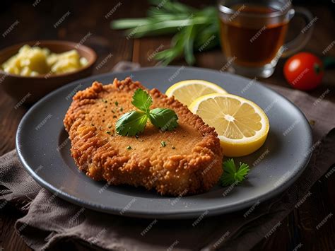 Traditional German Schnitzel Cutlet Premium Ai Generated Image