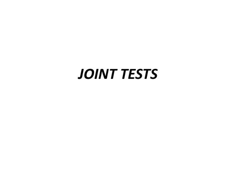 Solution Joint Tests Studypool