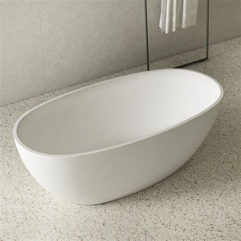 Byron Egg 1600mm Oval Freestanding Bath Matte White Enflair