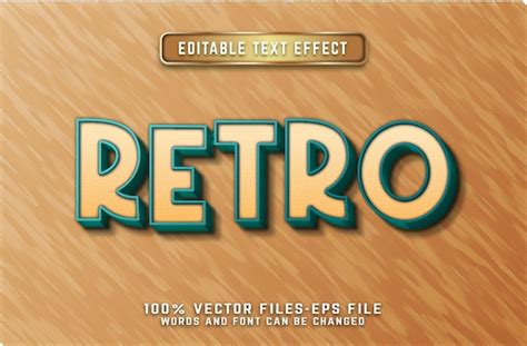 Premium Vector Retro Editable Text Effect Premium Vectors
