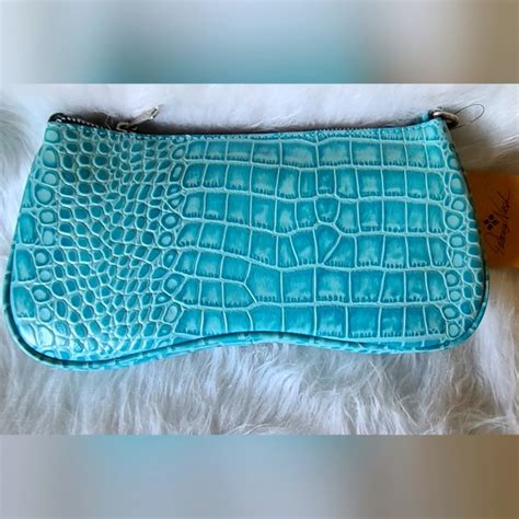 Patricia Bags Patricia Nash Leather Baguette Crossbody Blue Grass