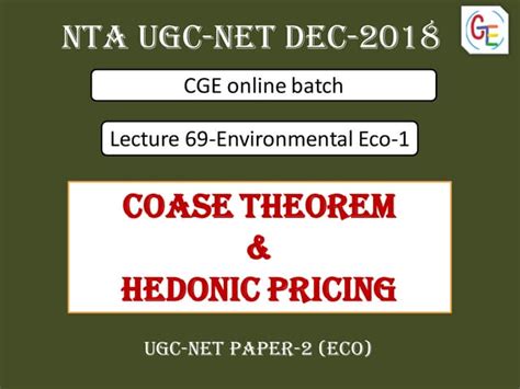 Environment Eco 1 Coase Theorem And Hedonic Ppdf