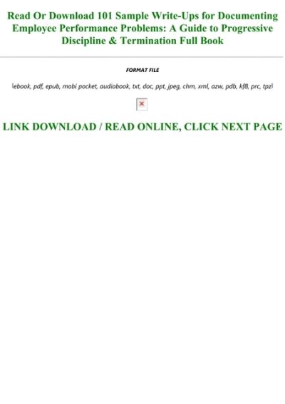 101samplewriteupsfordocumentingemployeeperformanceproblemsa