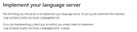 is there a hello world about how to finish a language server with