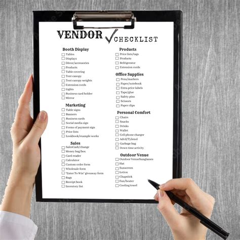 Vendor Craft Fair Event Checklist Printable Pdf Instant Digital