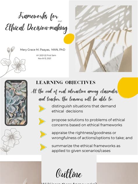 Frameworks For Ethical Decision Making Plp1 Pdf Morality Decision Making