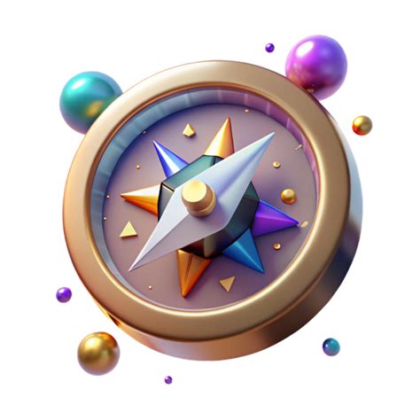 Elegant Abstract Glowing Compass Pointing To A Parallel Universe Isolated Original 60090314 Png