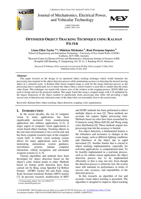Pdf Optimized Object Tracking Technique Using Kalman Filter