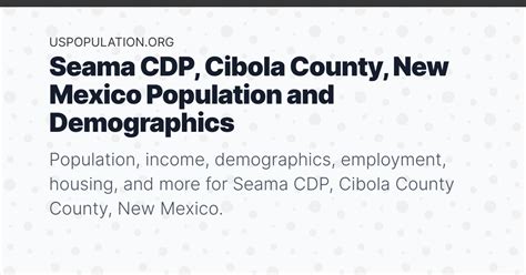 Seama Cdp Cibola County New Mexico Population Income Demographics