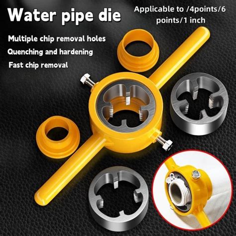 6pcsset Pipe M10 Threading Tool Pvc Thread Maker 12 34 1 Inch Pipe Threader Tap Die Plumbing