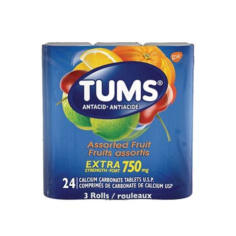 Tums Extra Strength Antacid 24 Tablets Various Flavours