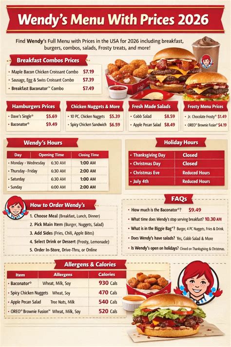 Wendys Menu With Prices 2026