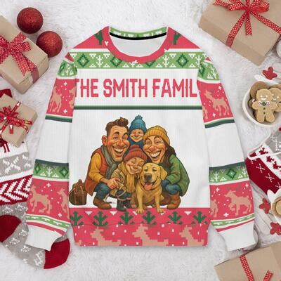 Personalized Ugly Sweater Unisex Custom Photo Cartoon Style Design