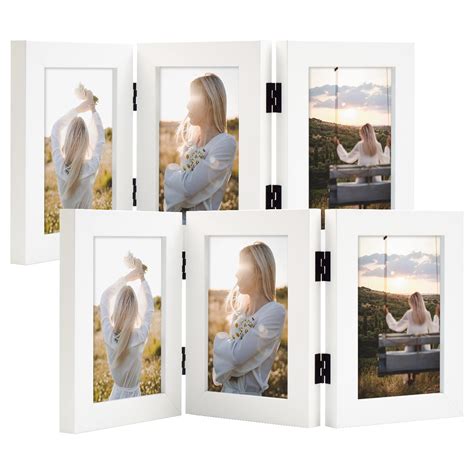 Frametory 4x6 Triple Picture Frames Hinged 3 Photos Frame Collage
