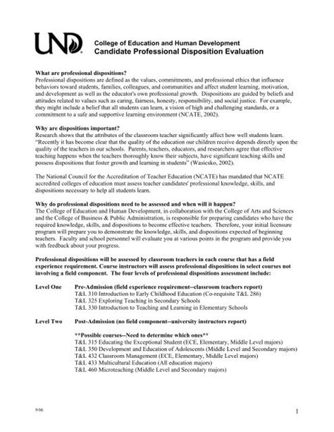 Professional Disposition Explanation Education And Human