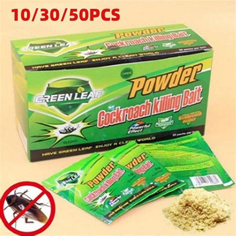 103050pcs Effective Powder Green Leaf Cockroach Medicine Cockroach Bait Kill Insect Killer