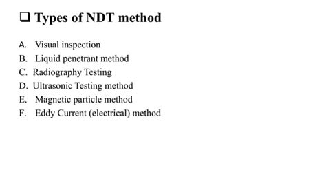 Non Destructive Testing Methods Pptx Medical Tests Medical Health
